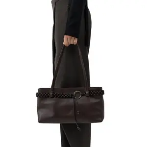 ST. AGNI Bead Belt Leather Structured Shoulder Bag