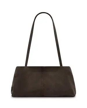 ST. AGNI Origami Medium Suede Shoulder Bag - Coffee