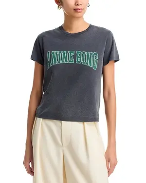 ANINE BING Shelley Cotton Logo Tee
