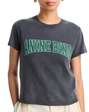 ANINE BING Shelley Cotton Logo Tee