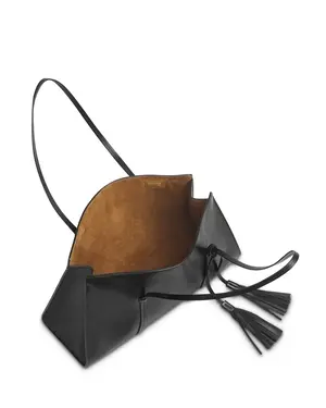 REFORMATION Elena Leather Tote Bag - Black Leather
