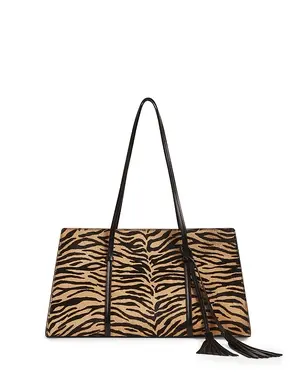 REFORMATION Elena Medium Leather Tote Bag - Warm Tiger