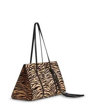 REFORMATION Elena Medium Leather Tote Bag - Warm Tiger