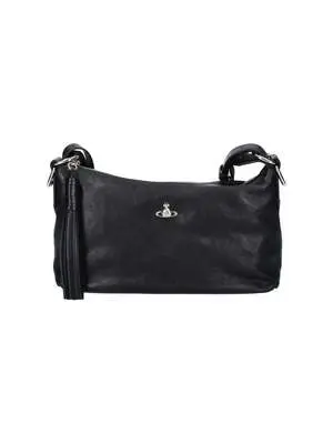 VIVIENNE WESTWOOD Leather Shoulder Bag - Black