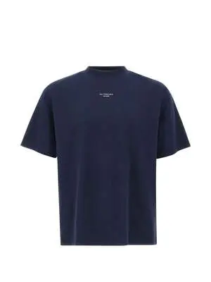 Drole De Monsieur Cotton Crewneck Graphic T-shirt - Navy