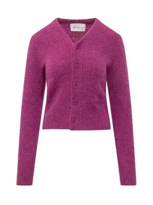 AMI Paris V-neck Cardigan - Fuchsia