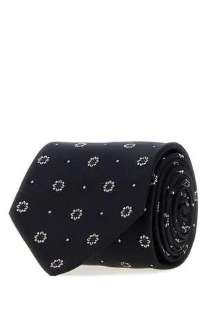 Saint Laurent Embroidered Jacquard Neck Ties - Multicolor