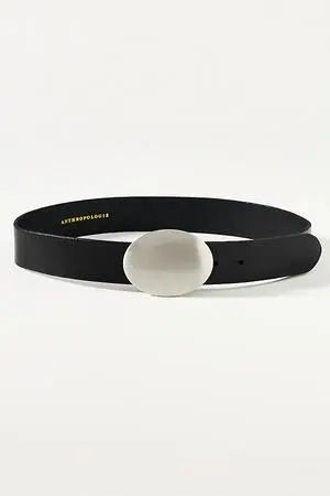 Anthropologie Oval Plaque Belt - Black