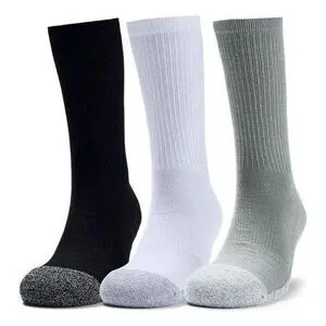 Under Armour Heatgear Crew Socks - Black/white/grey