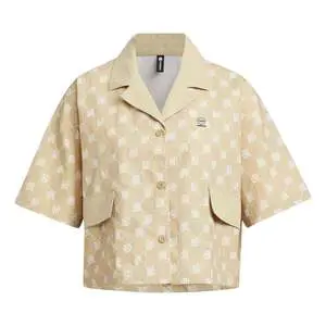 Adidas Neo Lapel Loose Breathable Sports Casual Polo Shirt - Beige