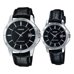 Casio Couple Quartz Waterproof Analog - Black