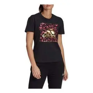 Adidas Big Logo Foil Graphic T-shirt 'black Red Asia Sizing - Black/red