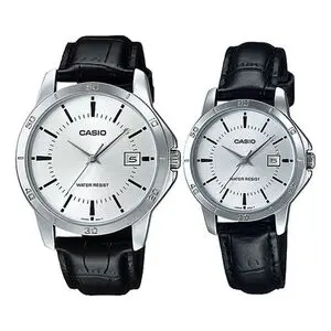 Casio Couple Quartz Waterproof Analog - Black
