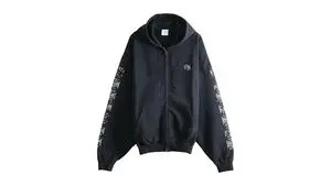 Vetements Biker Cross Sleeves Zipup Hoodie - Black