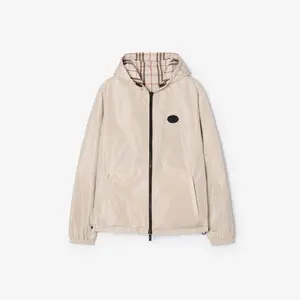 Burberry Reversible Check Newport Hooded Jacket Pebble Beige