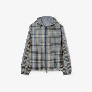 Burberry Reversible Check Newport Hooded Jacket - Wave Blue