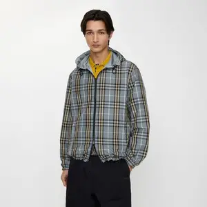 Burberry Reversible Check Newport Hooded Jacket - Wave Blue