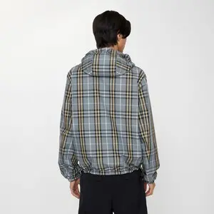 Burberry Reversible Check Newport Hooded Jacket - Wave Blue