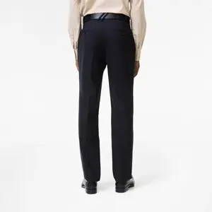 Burberry Wool Tailored Trousers - Navy