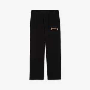 Burberry Logo Cotton Track Pants - Black