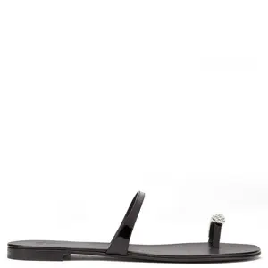 GIUSEPPE ZANOTTI Patent Leather Flat Thong Sandal