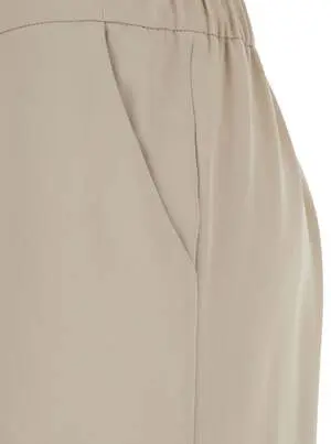 P.a.r.o.s.h Wide Leg Pants With Elastic Waist - Cream