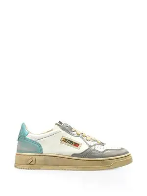 AUTRY Medalist Low Super Vintage Sneakers In Ash And Sea Leather - White