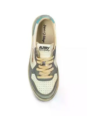 AUTRY Medalist Low Super Vintage Sneakers In Ash And Sea Leather - White