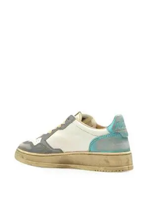 AUTRY Medalist Low Super Vintage Sneakers In Ash And Sea Leather - White