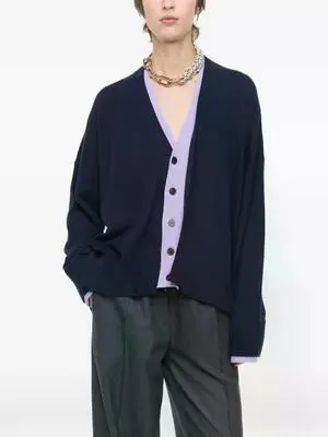 Plan C Contrast-trim Merino Cardigan