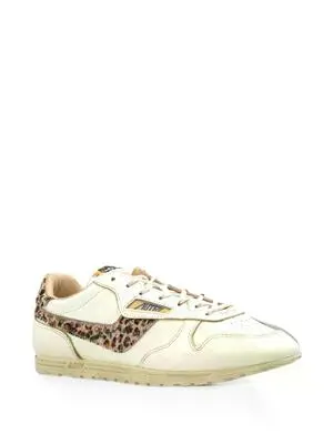 AUTRY Windspin Leopard-print Panelled Leather Sneakers