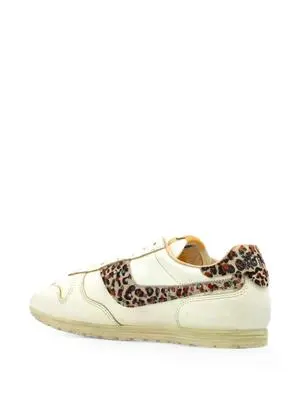 AUTRY Windspin Leopard-print Panelled Leather Sneakers