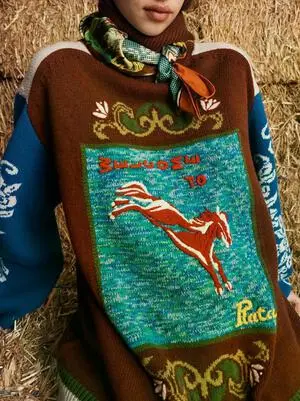ALEMAIS Lasso Patchwork Knit Sweater