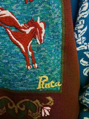 ALEMAIS Lasso Patchwork Knit Sweater