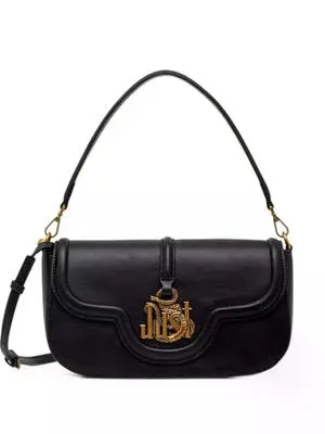 Just Cavalli Snake Logo-plaque Shoulder Bag - Black