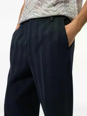 Missoni Tone-on-tone Chevron Cotton And Viscose Trousers