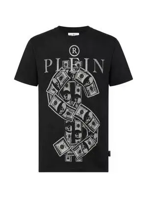 Philipp Plein Jersey T-shirt Plein Dollar - Black