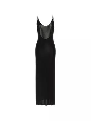 Saint Laurent Cassandre-chain Backless Dress In Knit