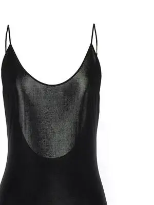 Saint Laurent Cassandre-chain Backless Dress In Knit