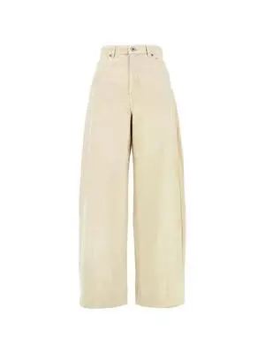 Max Mara Cotton Drill Trousers Ivory