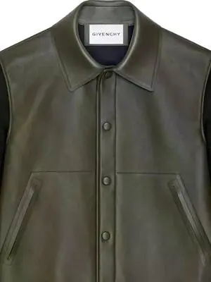Givenchy Mix-material Blouson With Paris Patch - Green