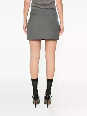 SHUSHU/TONG Bow-detail Low-waist Mini Skirt - Grey