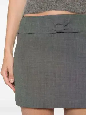 SHUSHU/TONG Bow-detail Low-waist Mini Skirt - Grey