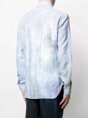 BARBA NAPOLI Gingham Check Pattern Shirt