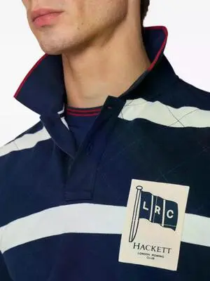 HACKETT LONDON Striped Long-sleeve Polo Shirt
