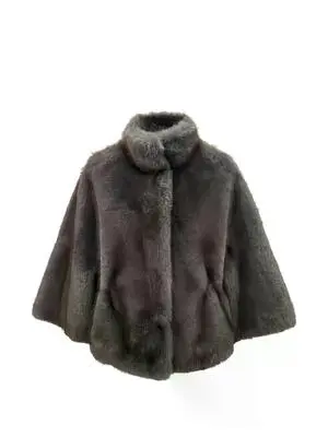 VALENTINI 1972 High-neck Faux-fur Jacket - Brown