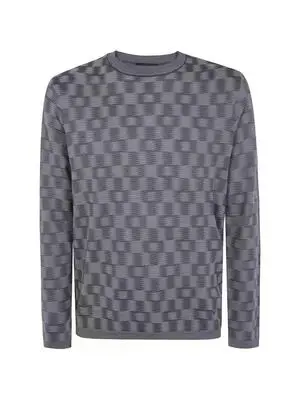 Emporio Armani Pattern-knit Virgin-wool Jumper Signature Capsule
