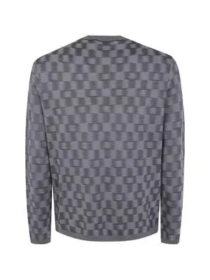 Emporio Armani Pattern-knit Virgin-wool Jumper Signature Capsule