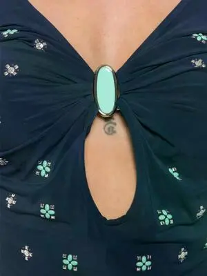 Rabanne Embellished Keyhole T-shirt