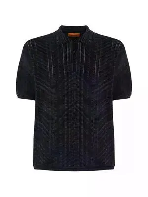 Missoni Openwork Knit Cotton And Viscose Polo Shirt